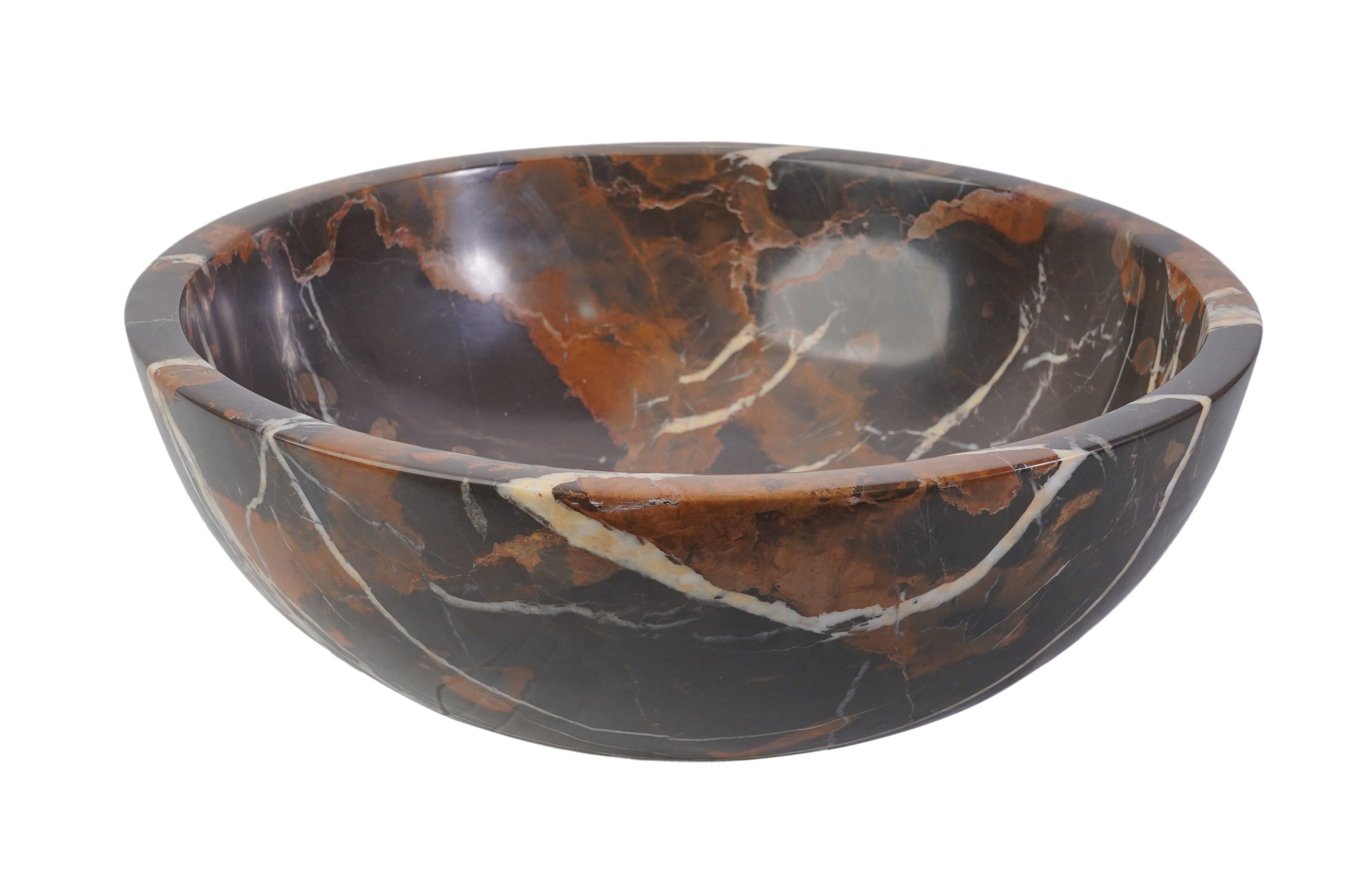 Natural Stone Marble Round Shape Basin Counter Top Bathroom Sink In Bl ...